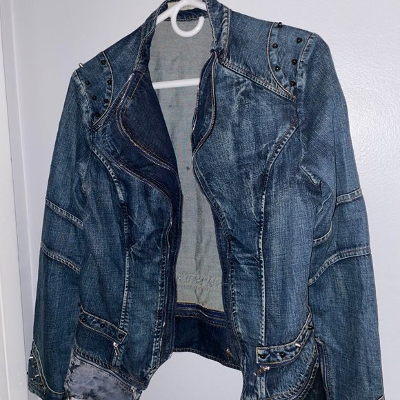 Machine Jeans | Jackets & Coats | Unique Denim Jacket Size L | Poshmark